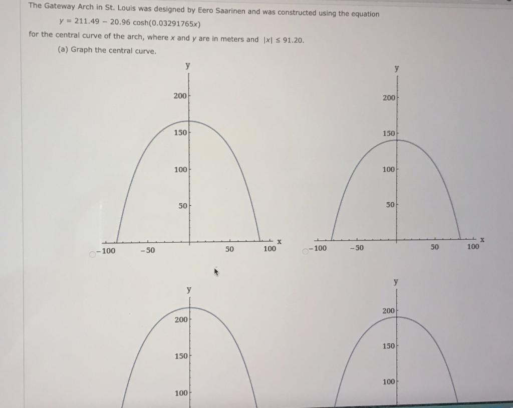 Solved The Gateway Arch in St. Louis was designed by Eero | Chegg.com