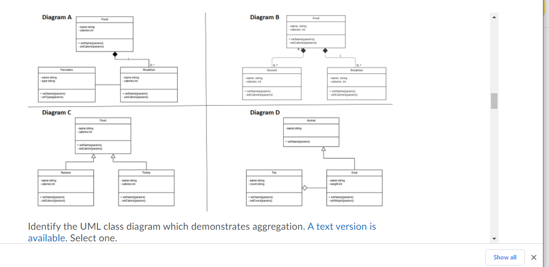 Diagram A Food Food Diagram B - 1 Pure w . Diagram C | Chegg.com