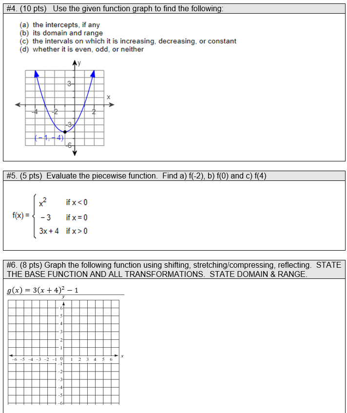 Solved (a) the intercepts, if any (b) its domain and range | Chegg.com