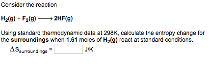 Solved Consider the reaction H2(g) + F2(g)---> 2HF(g) Using | Chegg.com