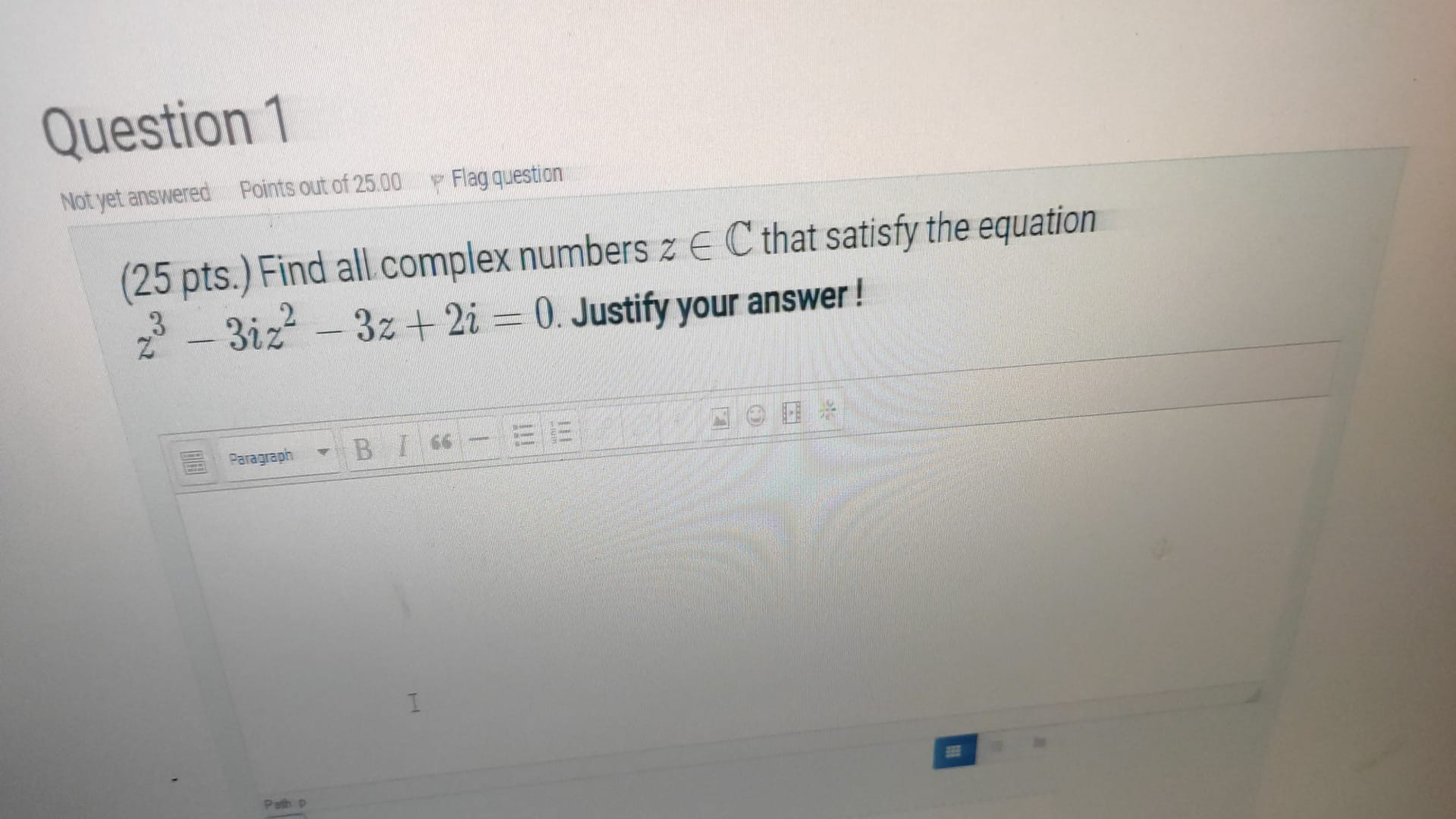 (25 pts.) Find all complex numbers z∈C that satisfy | Chegg.com