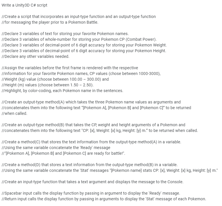 Solved Write A Unity3d C Script Create A Script That 1603