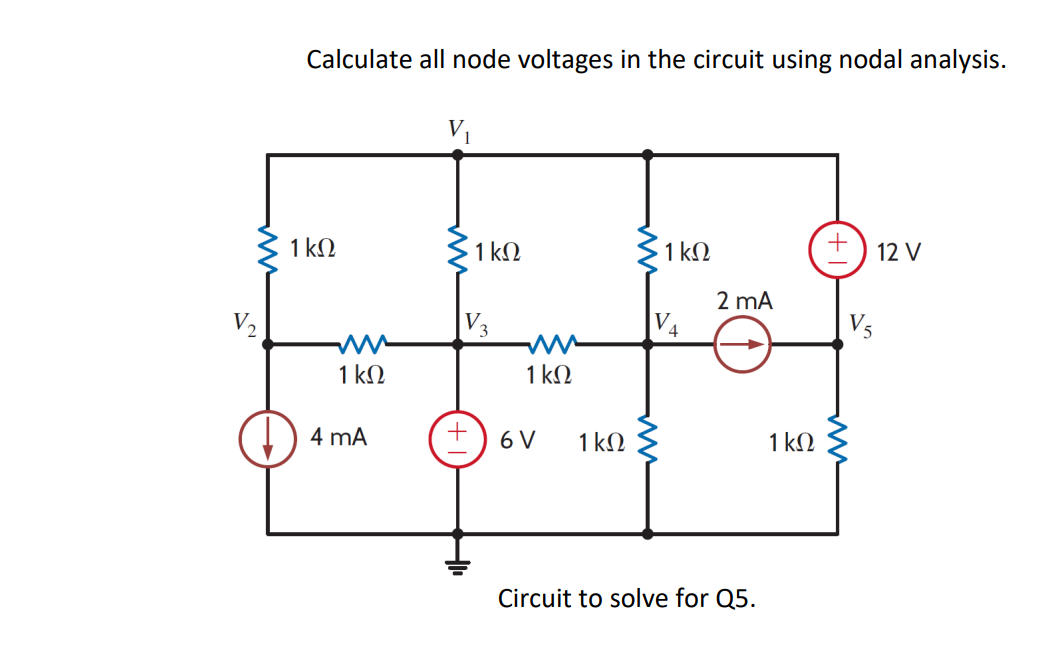 Solved Calculate all node voltages in the circuit using | Chegg.com