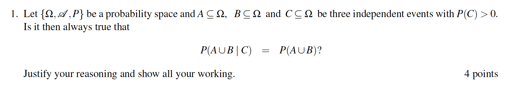 Solved 1. Let {12, A ,P} be a probability space and A C12, B | Chegg.com