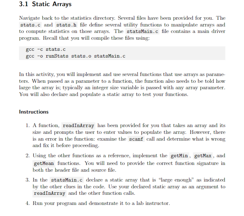 Solved This is the code: stats.c: #include | Chegg.com Solved This is the code: stats.c: #include | Chegg.com