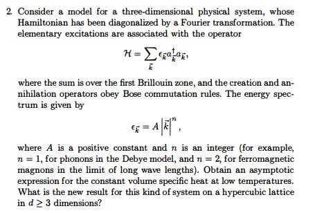 Solved Consider a model for a three-dimensional physical | Chegg.com