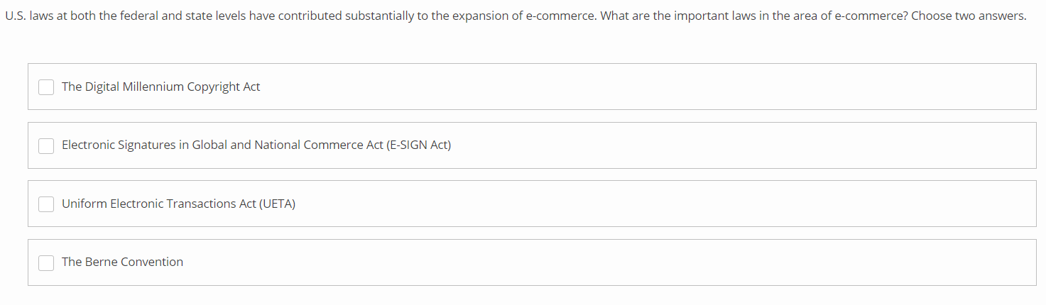 Solved U.S. laws at both the federal and state levels have | Chegg.com