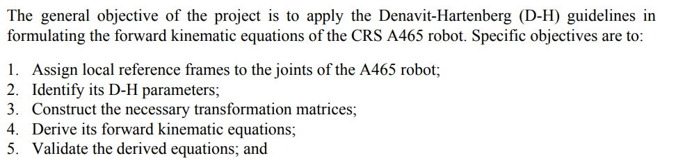 The A465 Arm The A465 arm is a robot arm designed for | Chegg.com