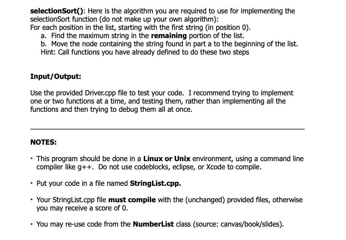 Solved Problem: Implement an interface that manipulates a | Chegg.com