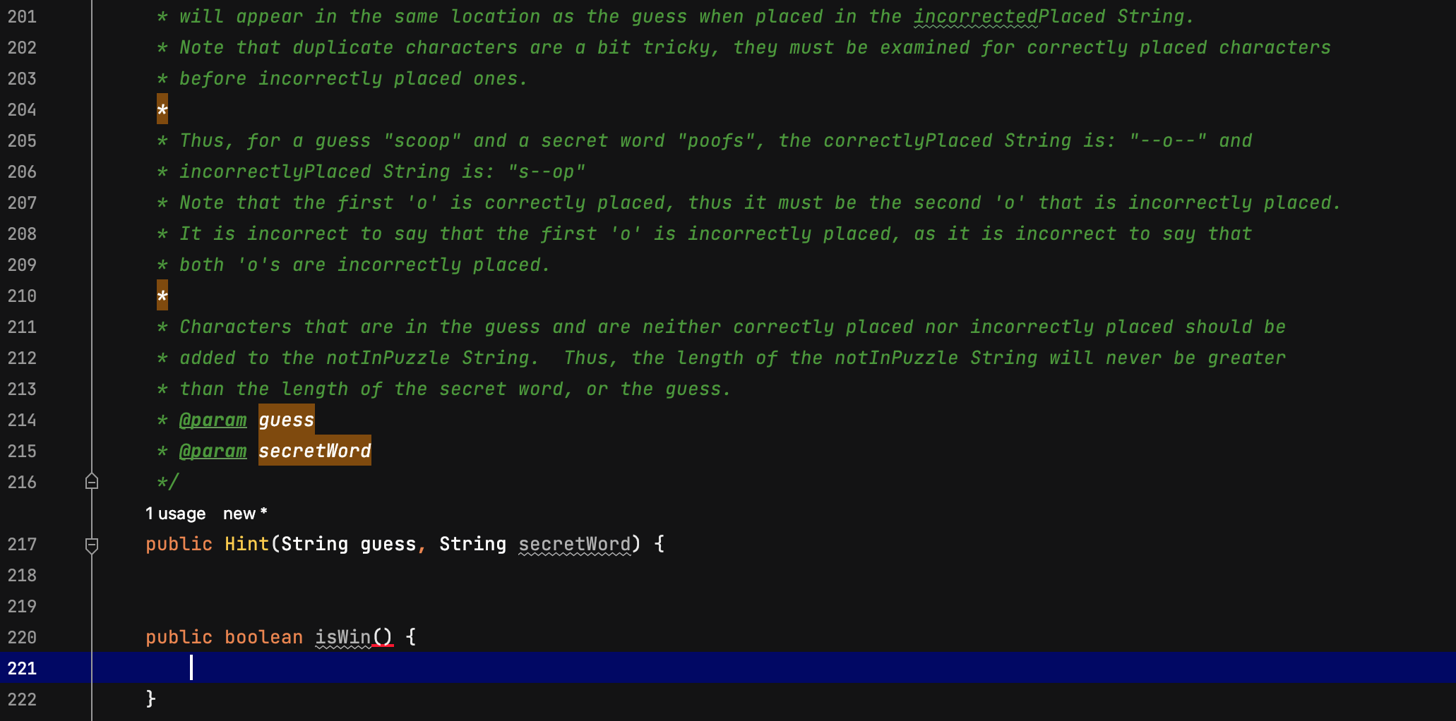Solved 7 usages private ArrayList knownWords; 3 usages | Chegg.com