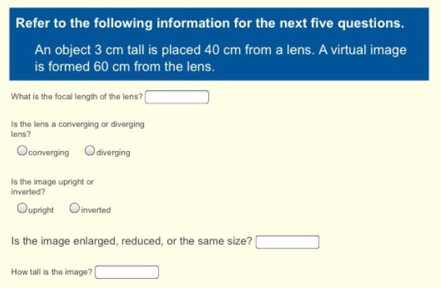 Solved An object 3 cm tall is placed 40 cm from a lens. A | Chegg.com