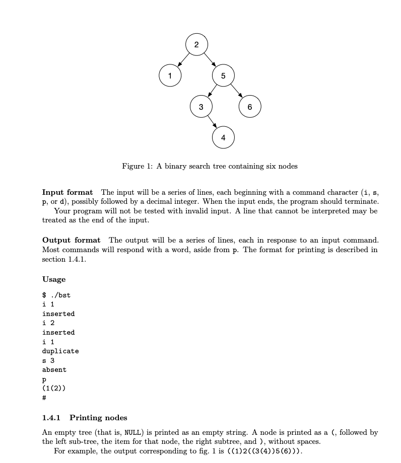 Solved Prints the current tree structure in C, using the | Chegg.com