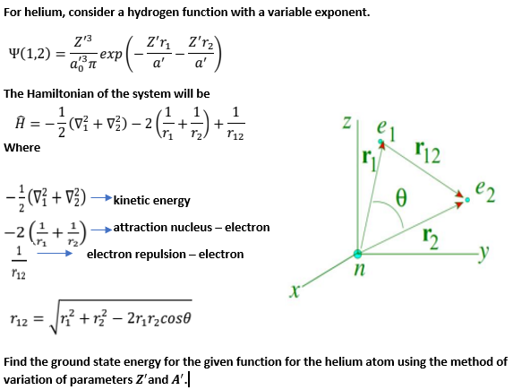 Solved For helium, consider a hydrogen function with a | Chegg.com