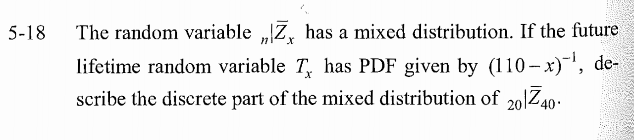 5-18 The random variable „Zx has a mixed | Chegg.com