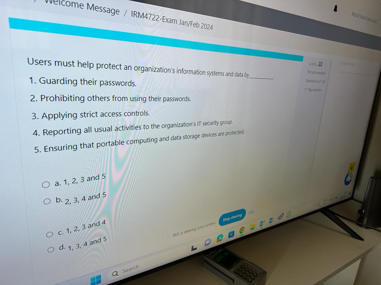Solved Users must help protect an organization's information | Chegg.com