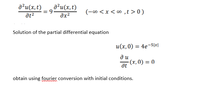Solved a2u(x,t) a2u(x,t) = 9 at2 дх2 (-00 0) Solution of the | Chegg.com
