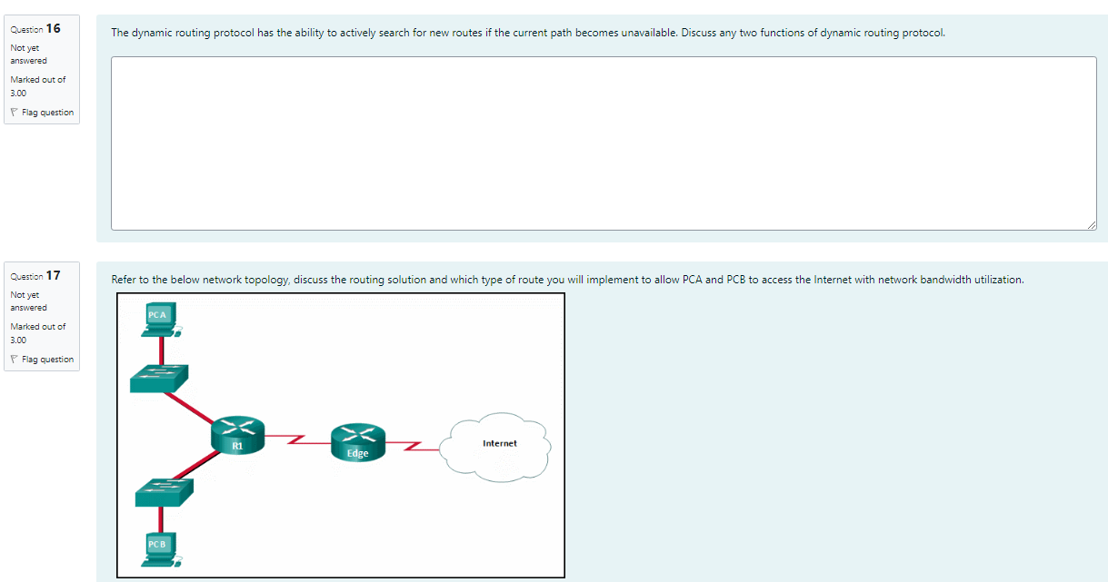 Solved Question 16 The dynamic routing protocol has the | Chegg.com