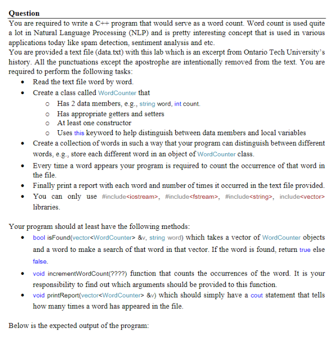 Solved Question You are required to write a C++ program that | Chegg.com