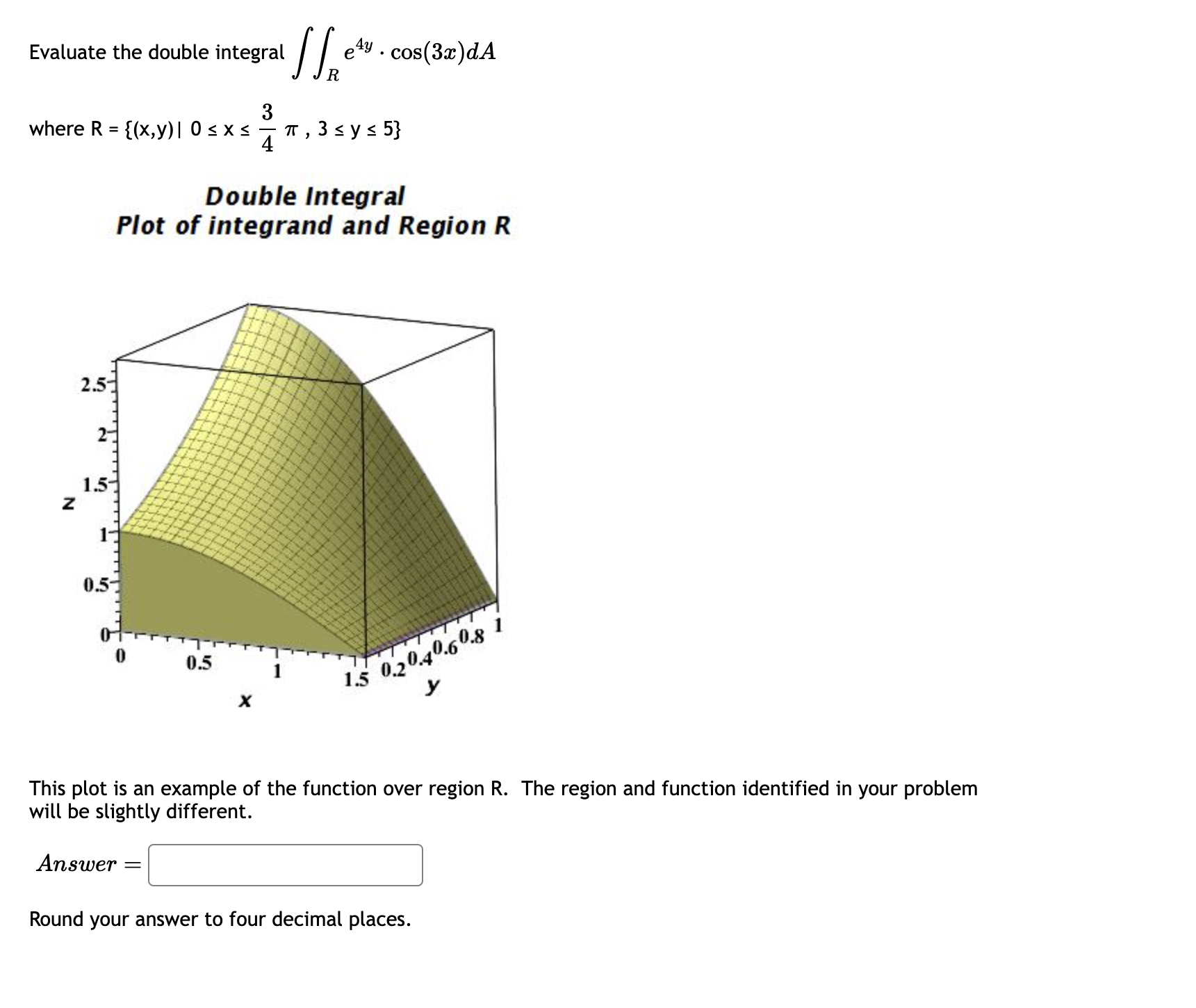 Solved Evaluate the double integral ∬Re3x+ydA where | Chegg.com