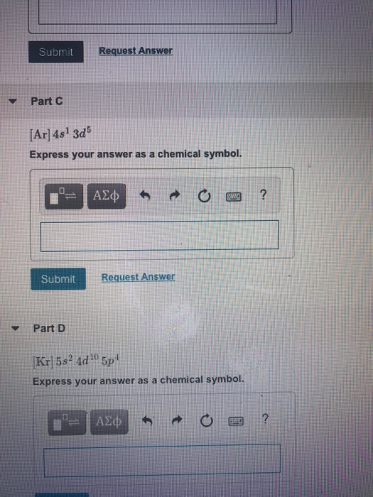 Solved Submit Request Answer Part c [Ar] 4s1 3d Express your | Chegg.com