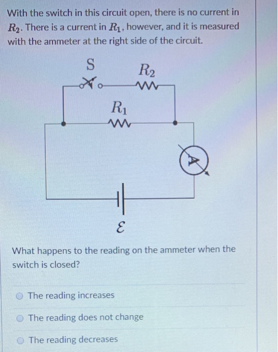Solved With the switch in this circuit open, there is no | Chegg.com