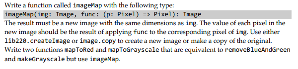 Write a function called imageMap with the following | Chegg.com