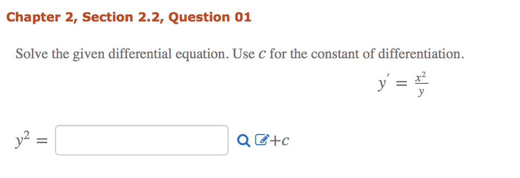 Solved Chapter 2, Section 2.2, Question 01 Solve the given | Chegg.com