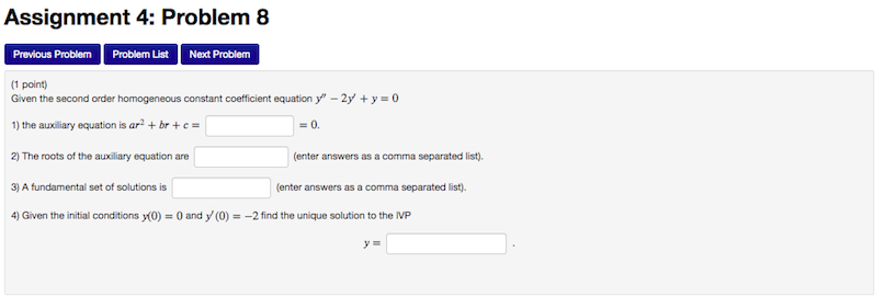 Solved Assignment 4 Problem 8 Previous Problem Problem List 
