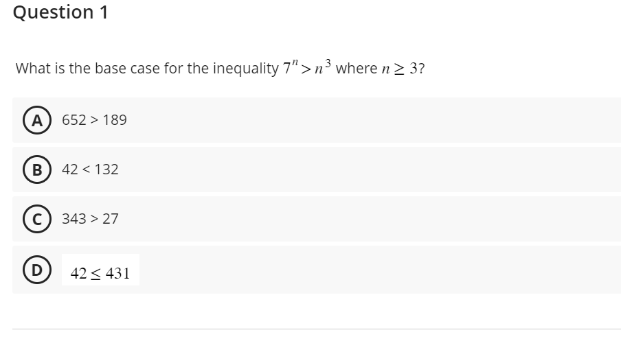 Solved What is the induction hypothesis step for the | Chegg.com