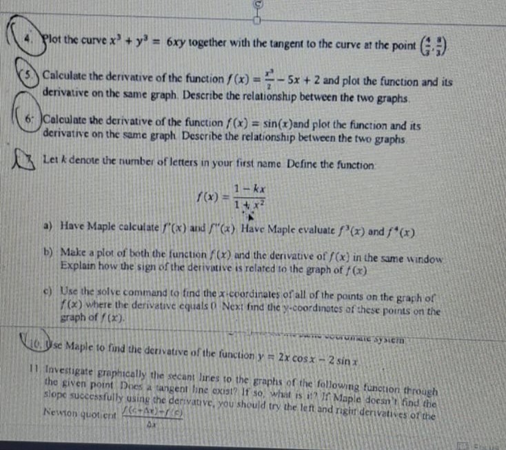 Solved Using Maple program, solve the circled problems: | Chegg.com