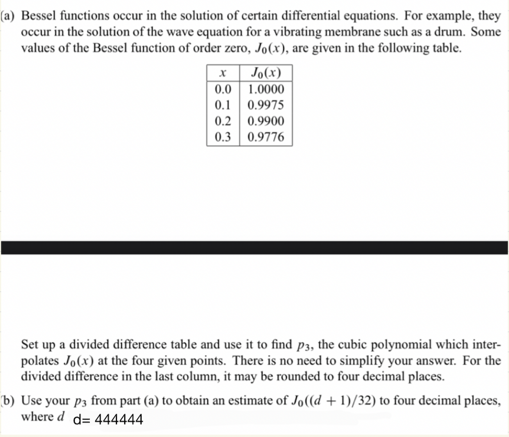 a) Bessel functions occur in the solution of certain | Chegg.com