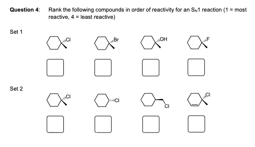 Solved Rank the following compounds in order of reactivity | Chegg.com