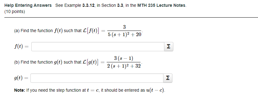 Solved Help Entering Answers See Example 3.3.12, ﻿in Section | Chegg.com