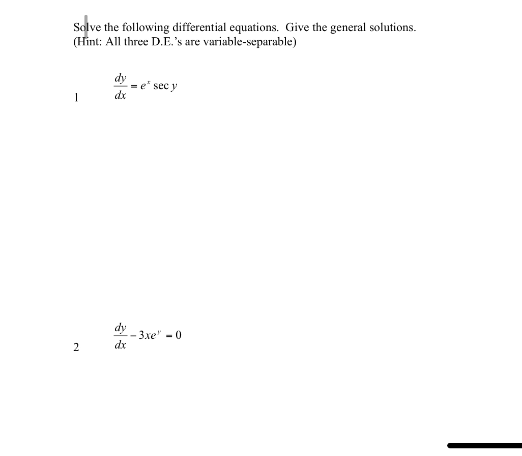 Solved Solve the following differential equations. Give the | Chegg.com