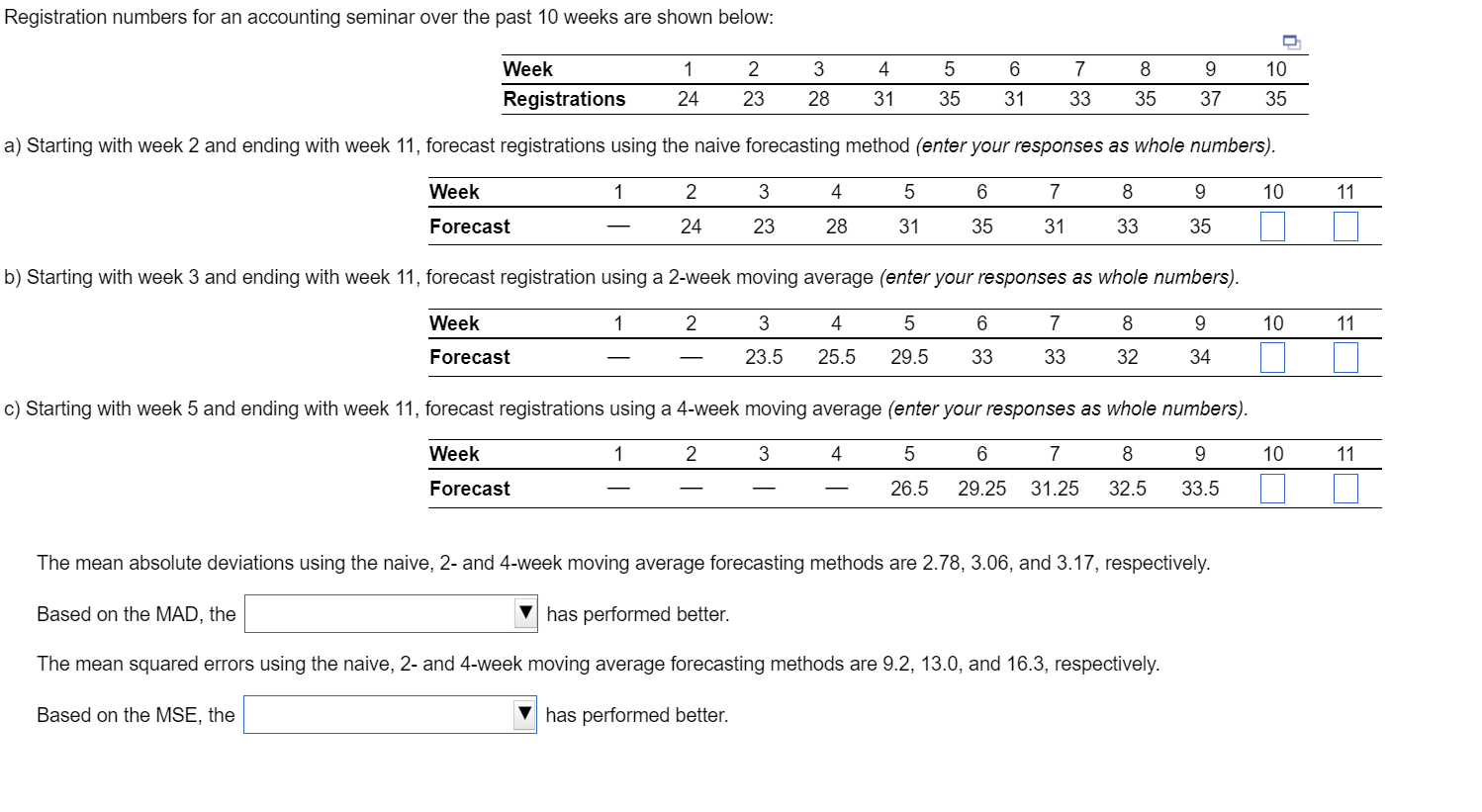 Solved Registration numbers for an accounting seminar over | Chegg.com