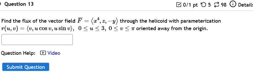 Solved Find the flux of the vector field Fˉ= x4,z,−y | Chegg.com