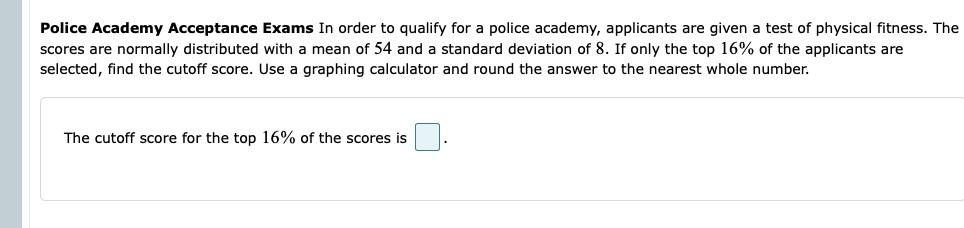 Solved Police Academy Acceptance Exams In order to qualify | Chegg.com