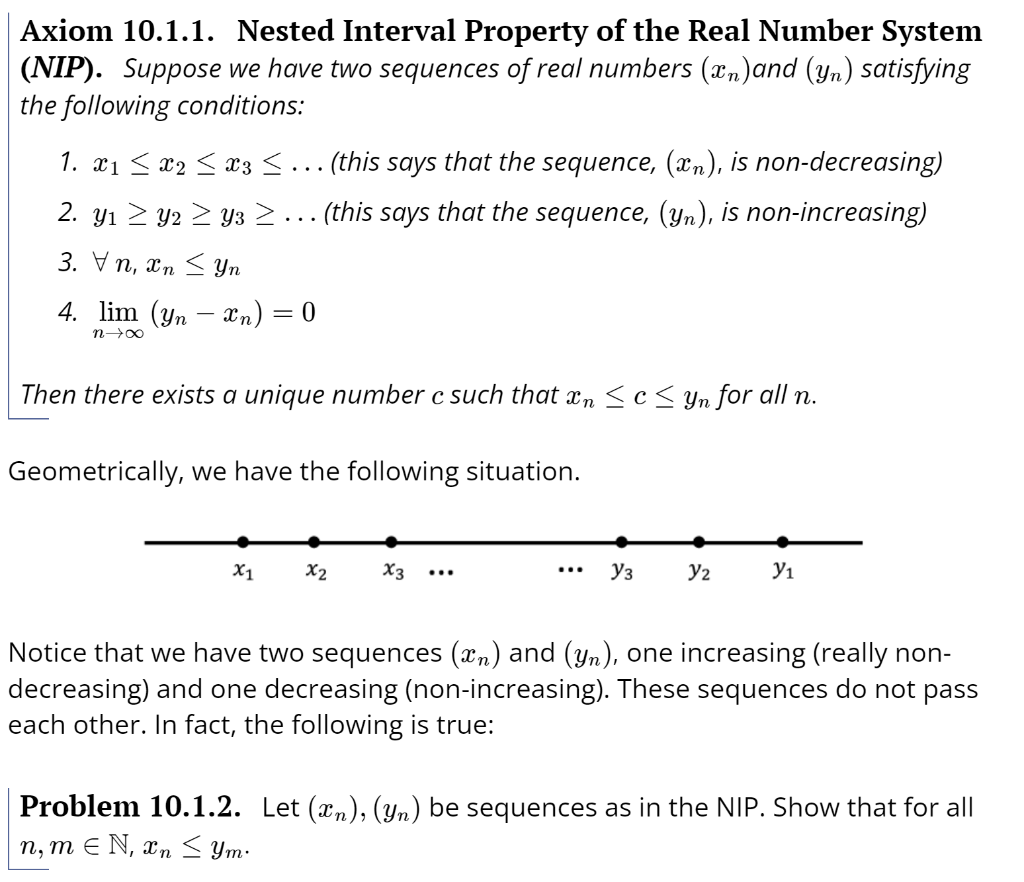 Solved Axiom 10.1.1. Nested Interval Property of the Real | Chegg.com