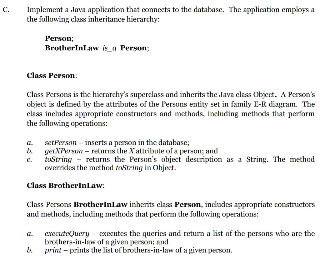 Solved C. Implement a Java application that connects to the | Chegg.com