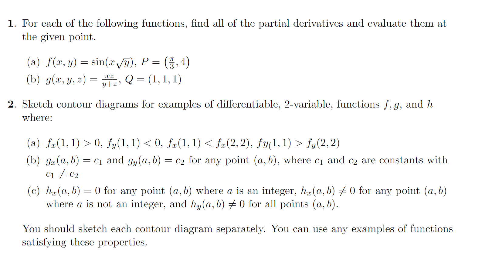 Solved 1. For each of the following functions, find all of | Chegg.com