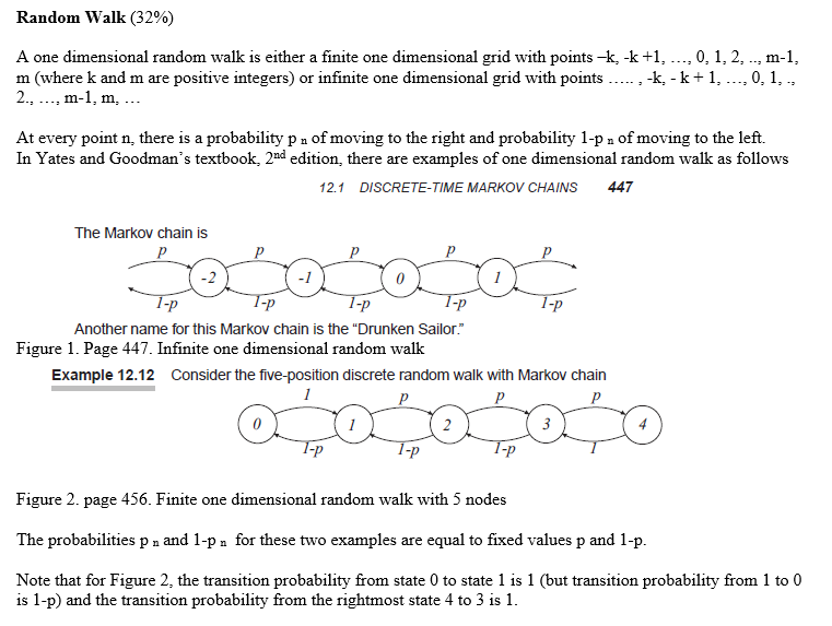 Solved Consider a one dimensional random walk of 4 nodes | Chegg.com