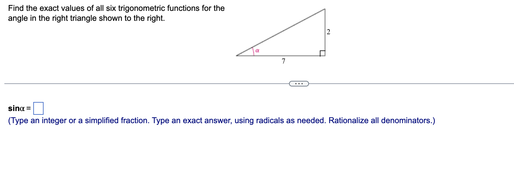 Solved Find the exact values of all six trigonometric | Chegg.com