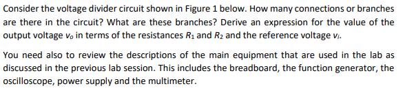 Solved Consider the voltage divider circuit shown in Figure | Chegg.com