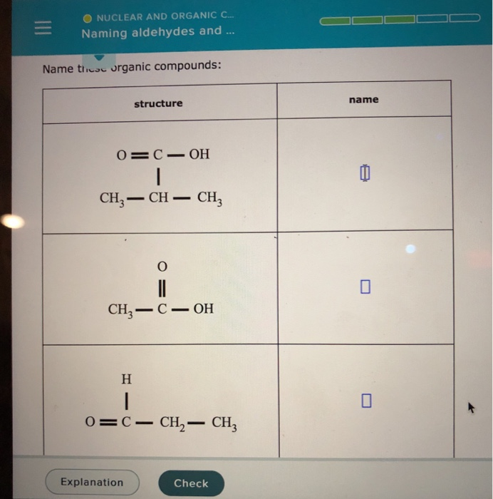 Solved O NUCLEAR AND ORGANIC C... Naming aldehydes and ... | Chegg.com