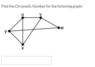 Solved Find the Chromatic Number for the following graph: | Chegg.com