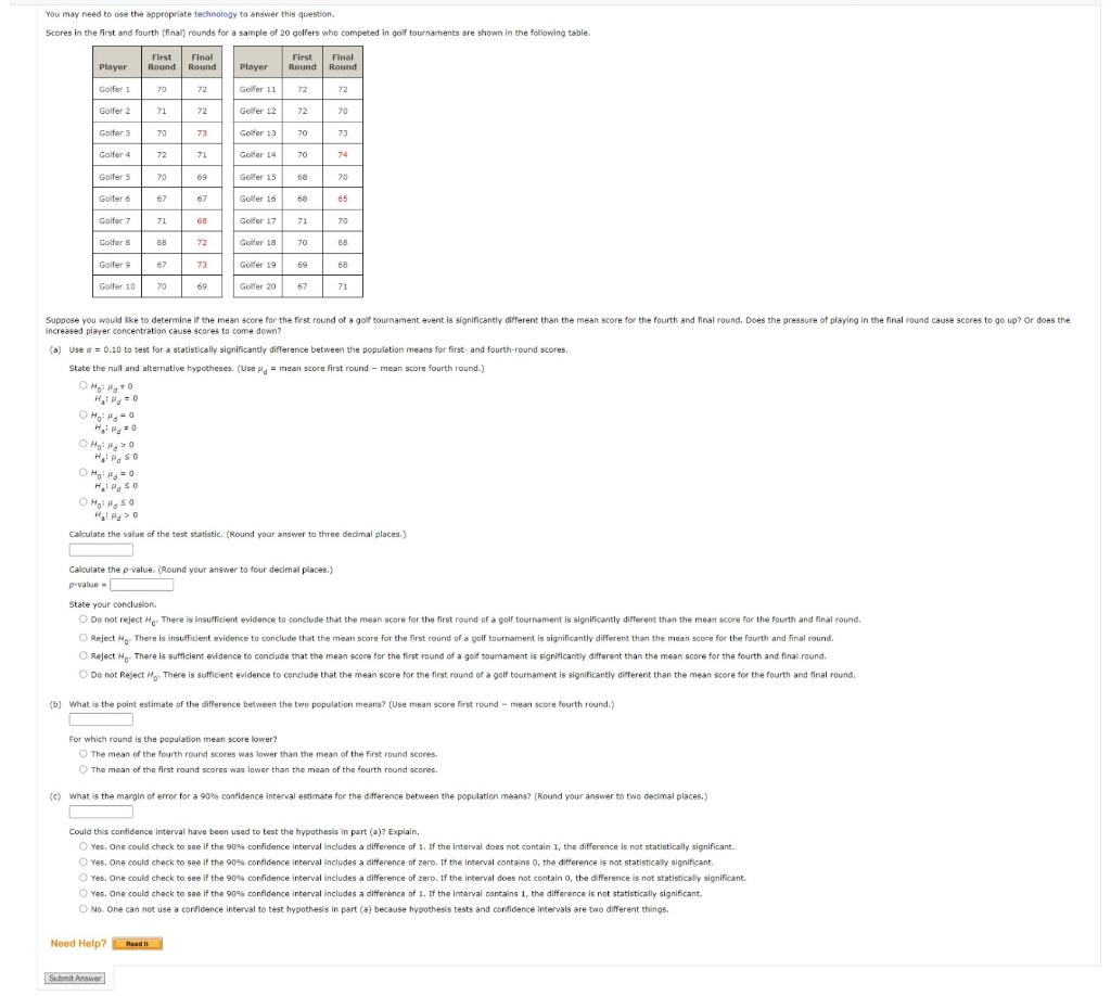Solved You may need to ise the appropriate technology ta | Chegg.com