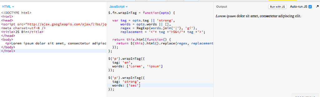Solved HTML JavaScript $.fn.wrapInTagfunction (opts) | Chegg.com