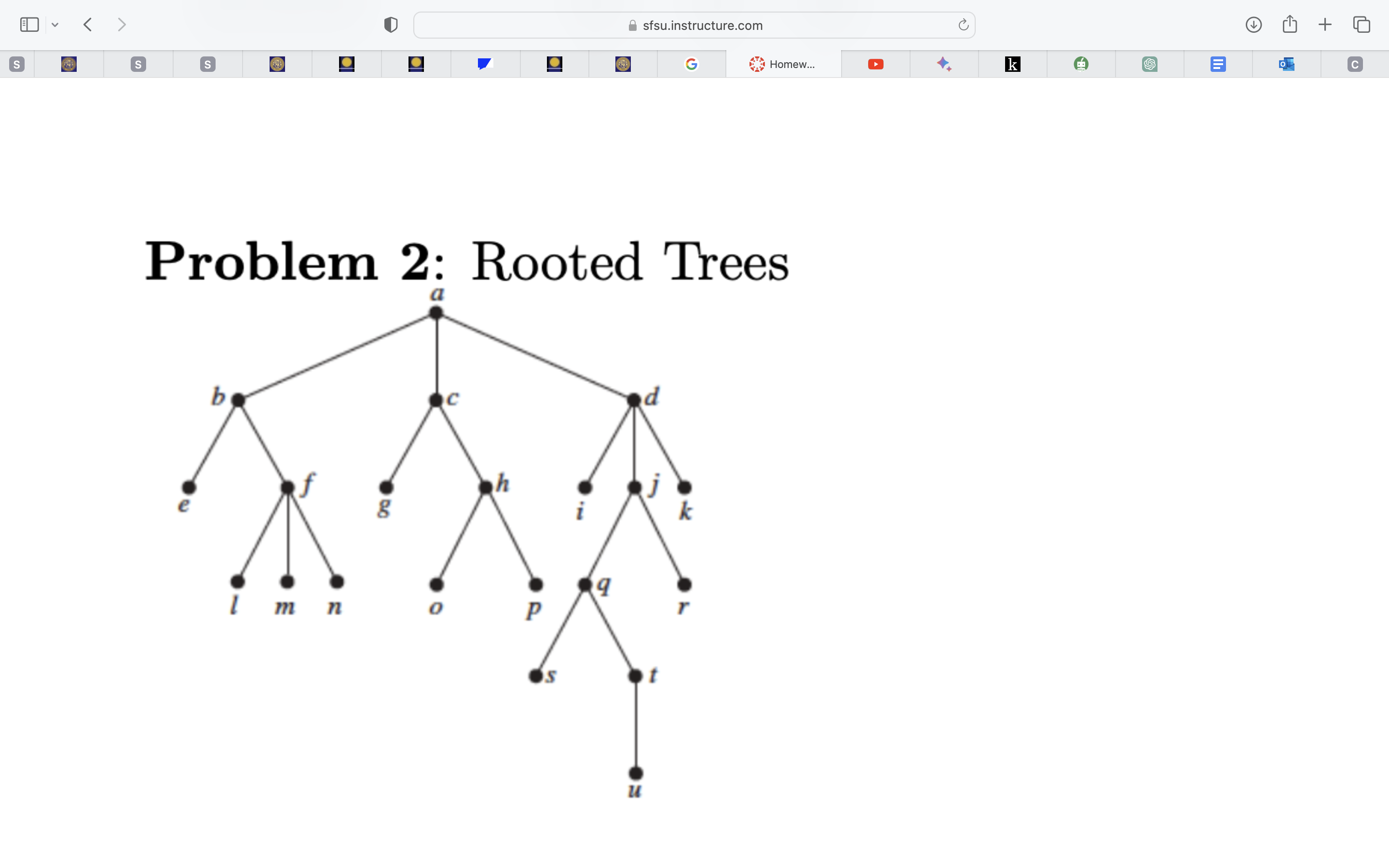 Problem 3 Draw The Subtree Of The Tree In Problem 2
