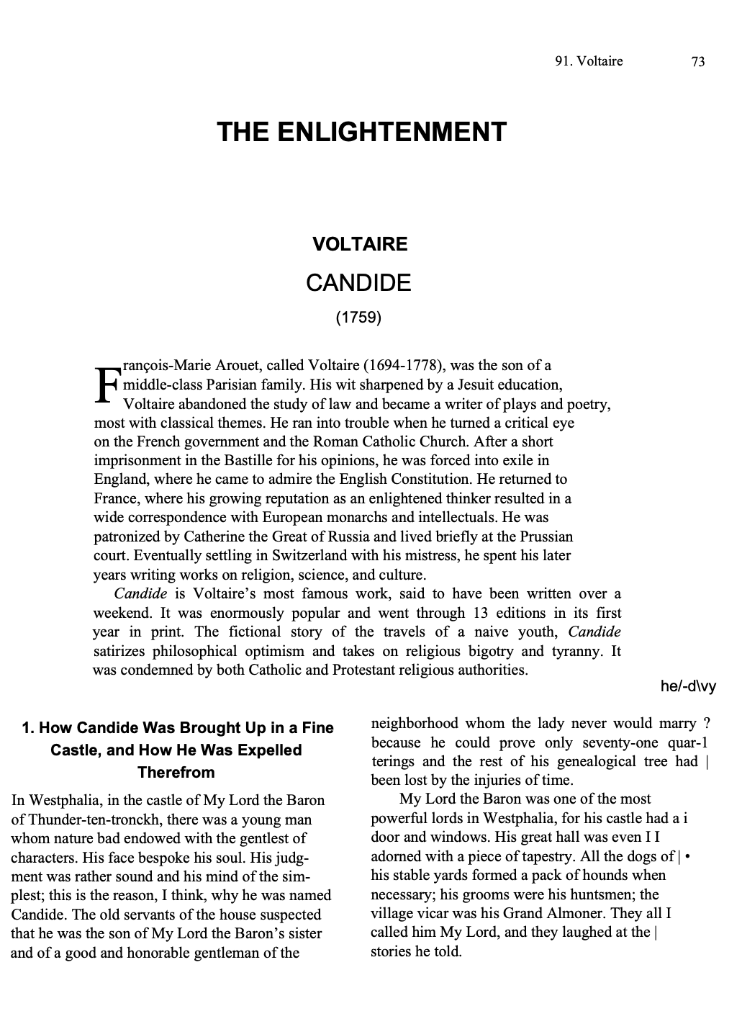 Solved Who is your favorite character in Candide? Feel free | Chegg.com