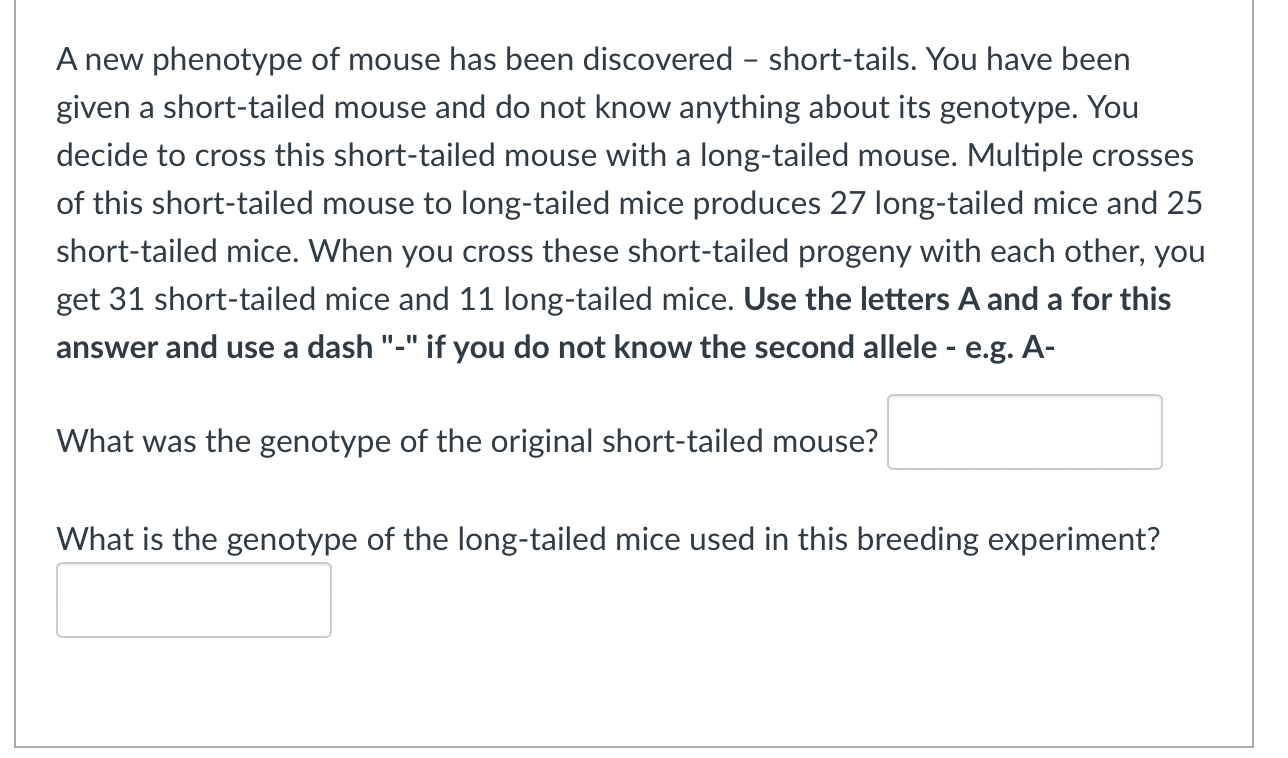 Solved A new phenotype of mouse has been discovered - | Chegg.com